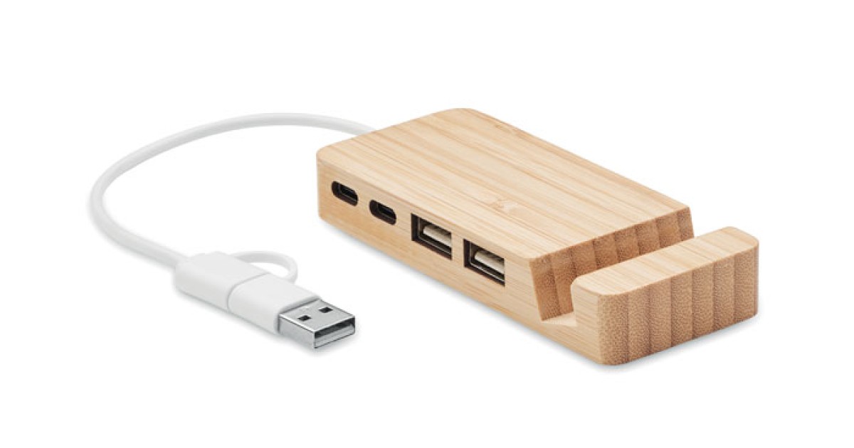 HUBSTAND - Hub USB a 4 porte in bamboo - Hub porte USB - FullGadgets.com